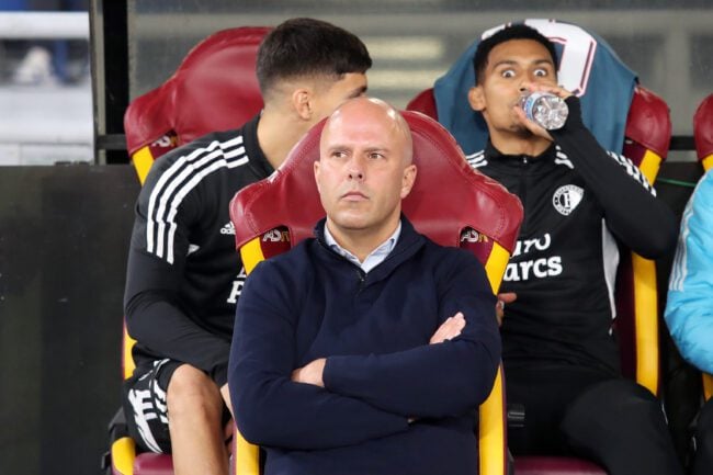 Feyenoord coach Arne Slot reacts to 4-1 defeat at Olimpico